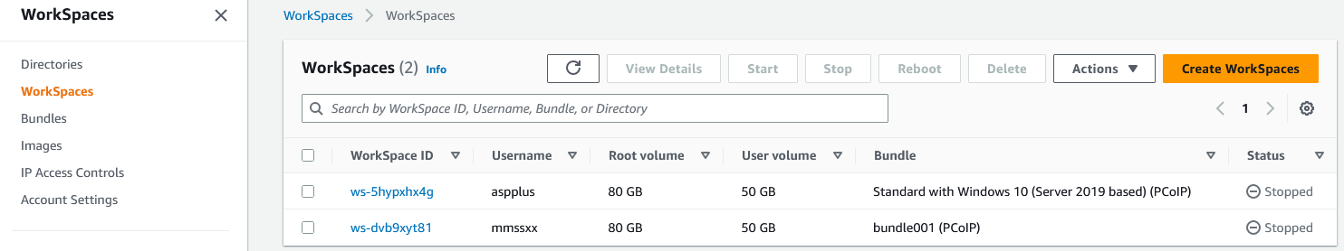 Amazon WorkSpaces を試した